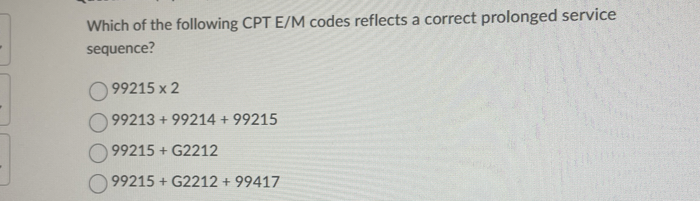 Solved Which of the following CPT E/M codes reflects a | Chegg.com