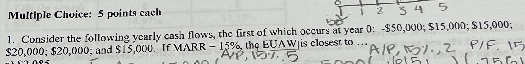 Solved Multiple Choice: 5 ﻿points eachConsider the following | Chegg.com