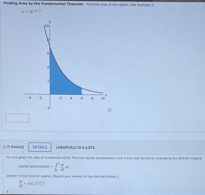 Solved Finding Area by the Fundamental Theorem Find the area | Chegg.com