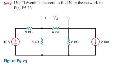 Solved Use Thevenin's theorem to find V0 in the network in | Chegg.com