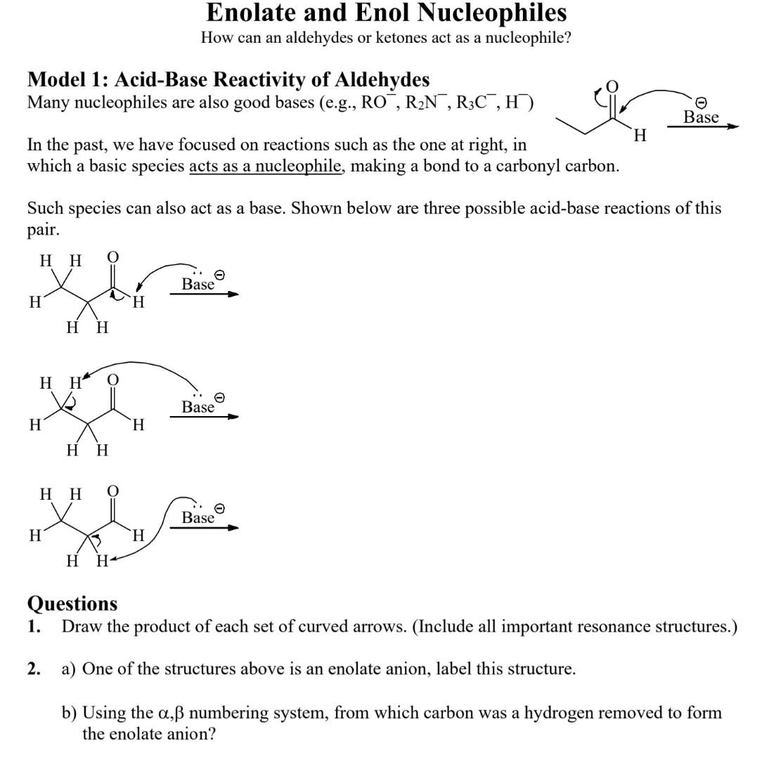 Solved Enolate and Enol Nucleophiles How can an aldehydes or | Chegg.com