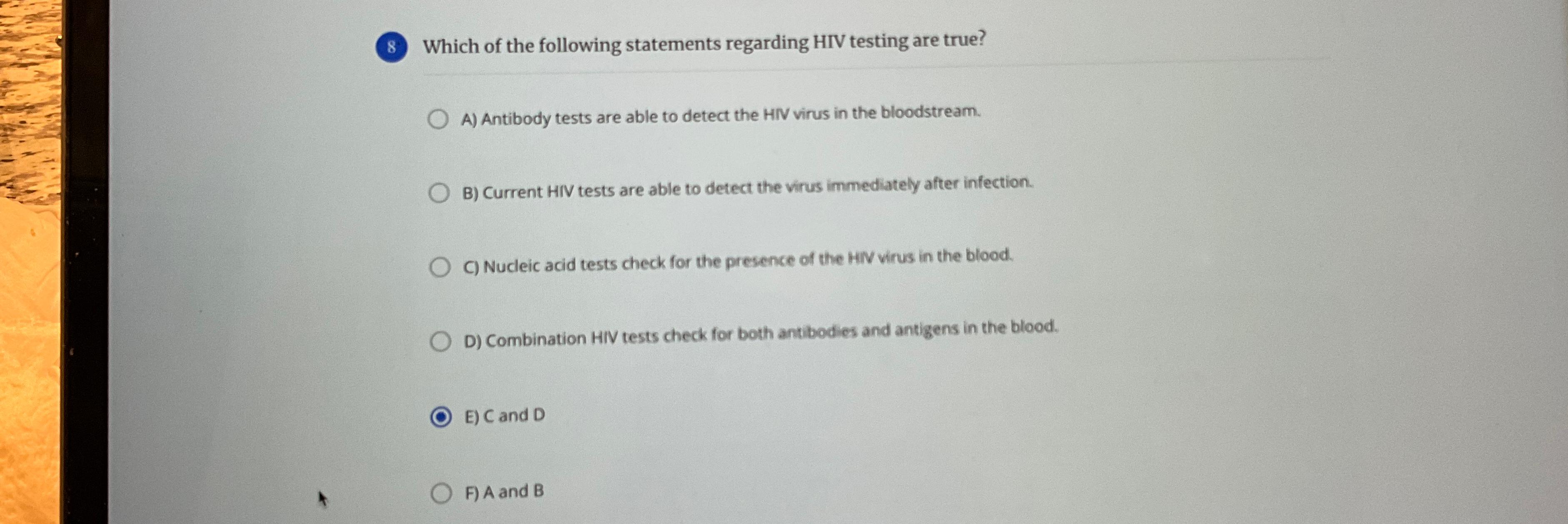 Solved Which of the following statements regarding HIV | Chegg.com