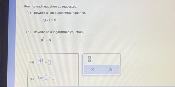 Solved Rewrite Each Equation As Requested A Rewrite As An