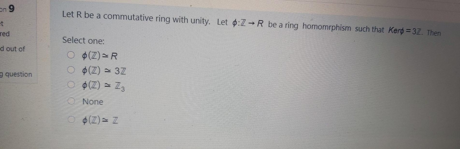 Solved On 9 Let R be a commutative ring with unity. Let | Chegg.com
