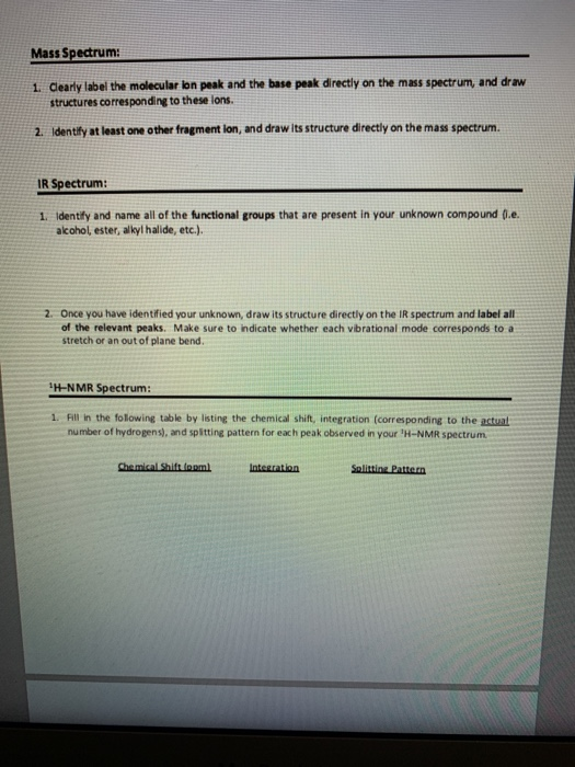 Solved Lab Report for Experiment 6: Identification of an | Chegg.com