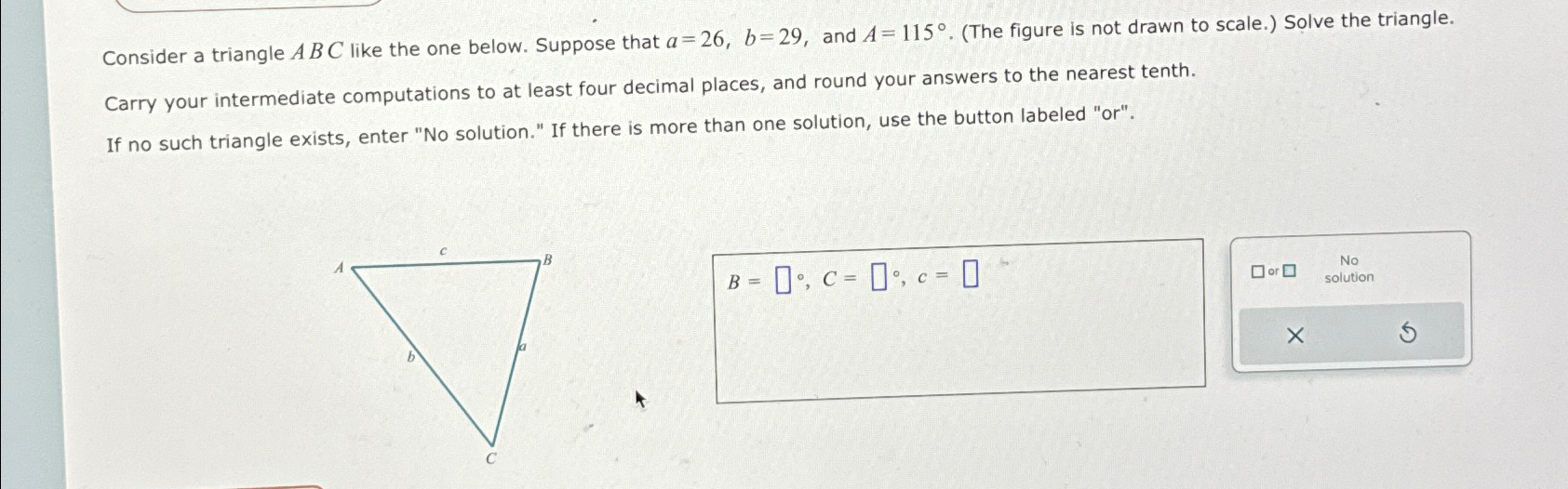 Solved Consider a triangle ABC like the one below. Suppose | Chegg.com