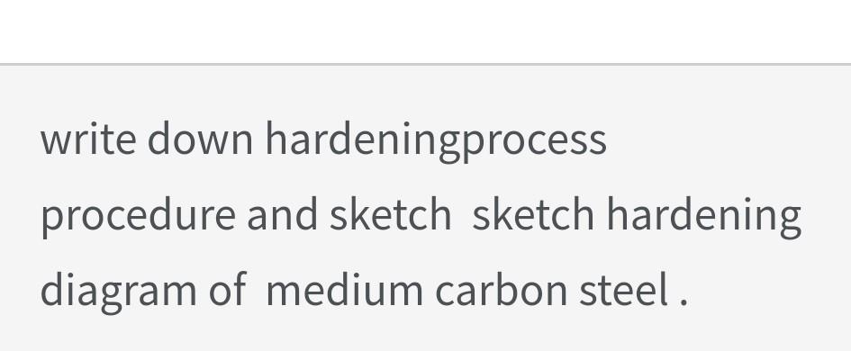 Solved write down hardeningprocess procedure and sketch | Chegg.com