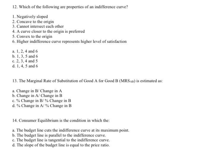 Solved 12. Which of the following are properties of an | Chegg.com