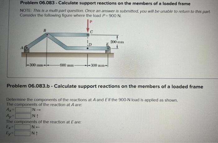 Solved Problem 06.083 - Calculate support reactions on the | Chegg.com