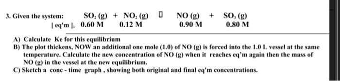 Solved A) Calculate Ke for this equilibrium B) The plot | Chegg.com
