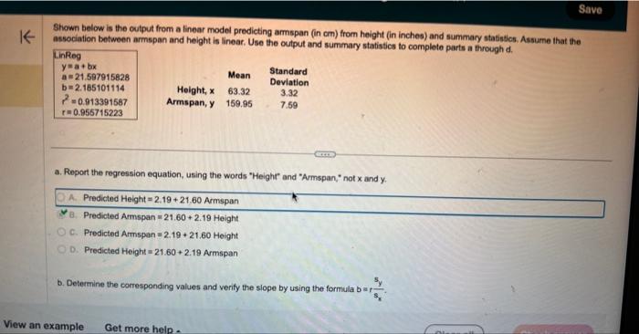 Solved Shown below is the output from a finear model | Chegg.com