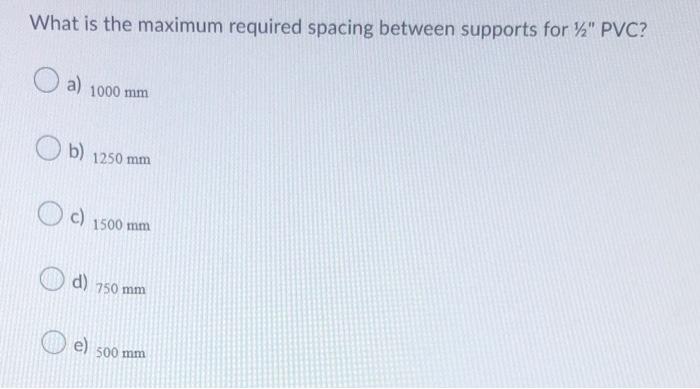 Solved What is the maximum required spacing between supports | Chegg.com