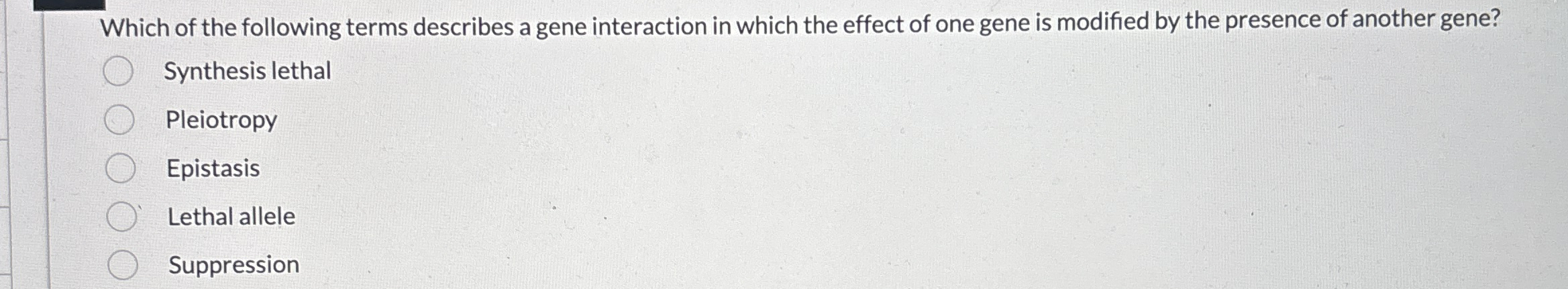 Solved Which of the following terms describes a gene | Chegg.com