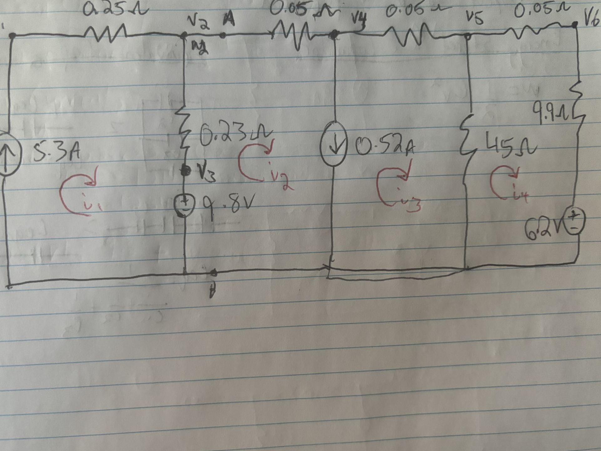 Solved Calculate all four mesh currents in the circuit and | Chegg.com