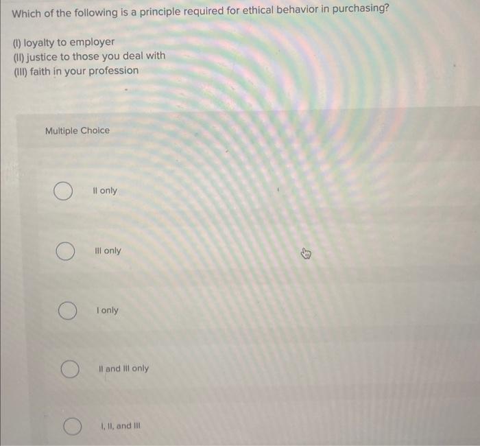 Solved Which of the following is a principle required for | Chegg.com