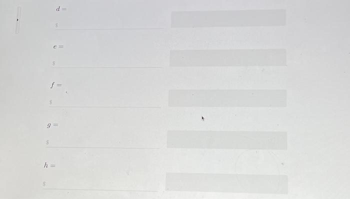 Solved Using the following table, calculate the missing | Chegg.com