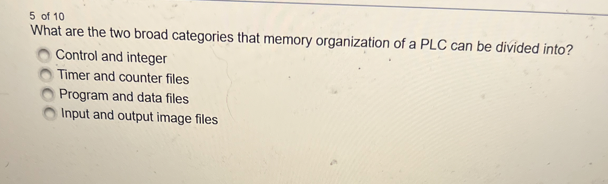 Solved 5 ﻿of 10What are the two broad categories that memory | Chegg.com