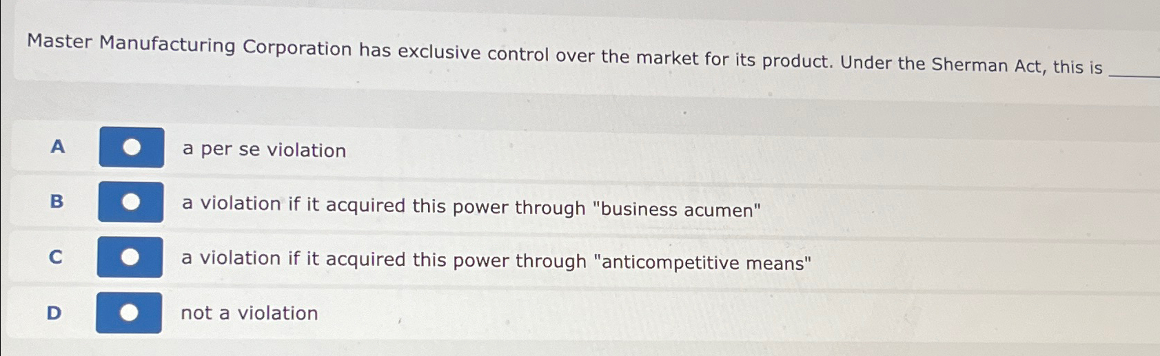 Solved Master Manufacturing Corporation has exclusive | Chegg.com