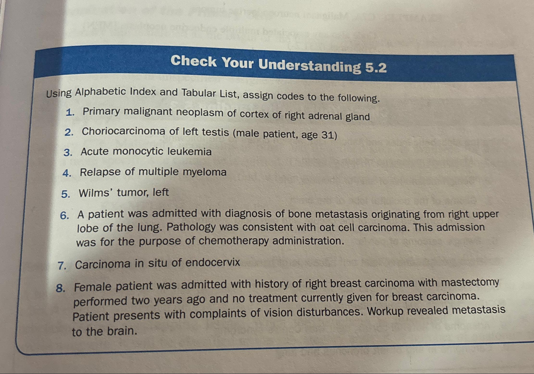 Check Your Understanding 5.2Using Alphabetic Index | Chegg.com
