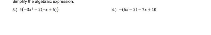 Solved Simplify the algebraic expression. 3.) | Chegg.com