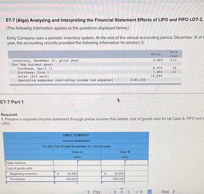 Solved E7-7 (Algo) Analyzing and Interpreting the Financial | Chegg.com