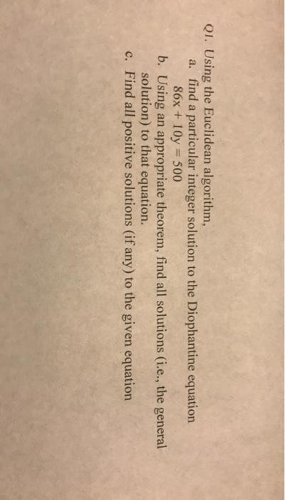 Solved Qi Using The Euclidean Algorithm A Find A 4540