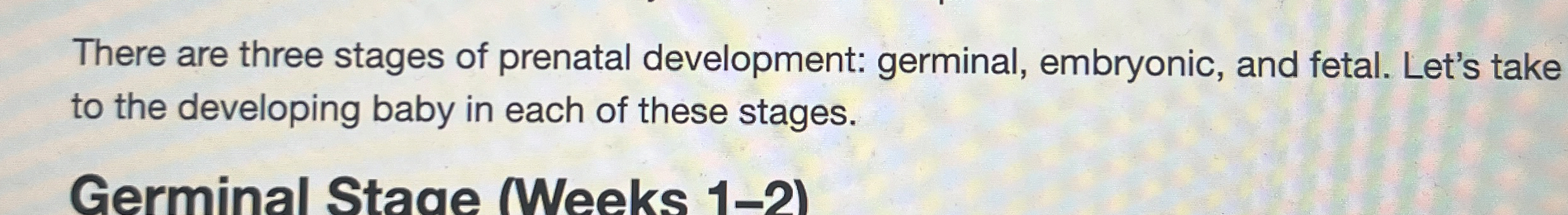 Solved There are three stages of prenatal development: | Chegg.com