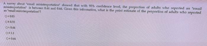 Solved A survey about email misinterpretation showed that | Chegg.com