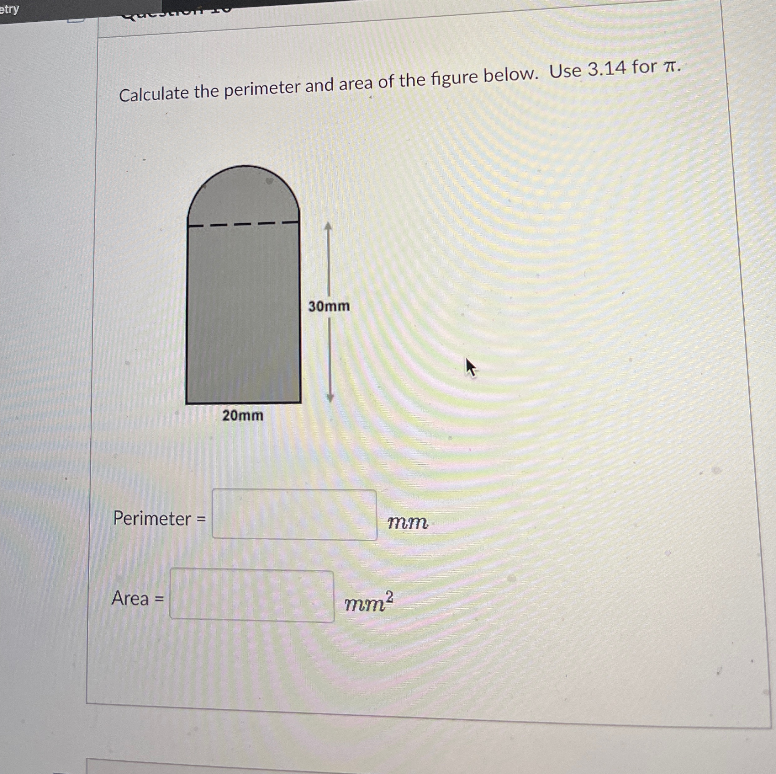 Solved How to solve Calculate the perimeter and area of the | Chegg.com