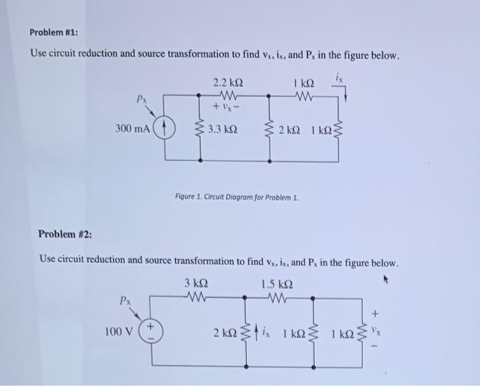 Solved Problem #1: Use circuit reduction and source | Chegg.com