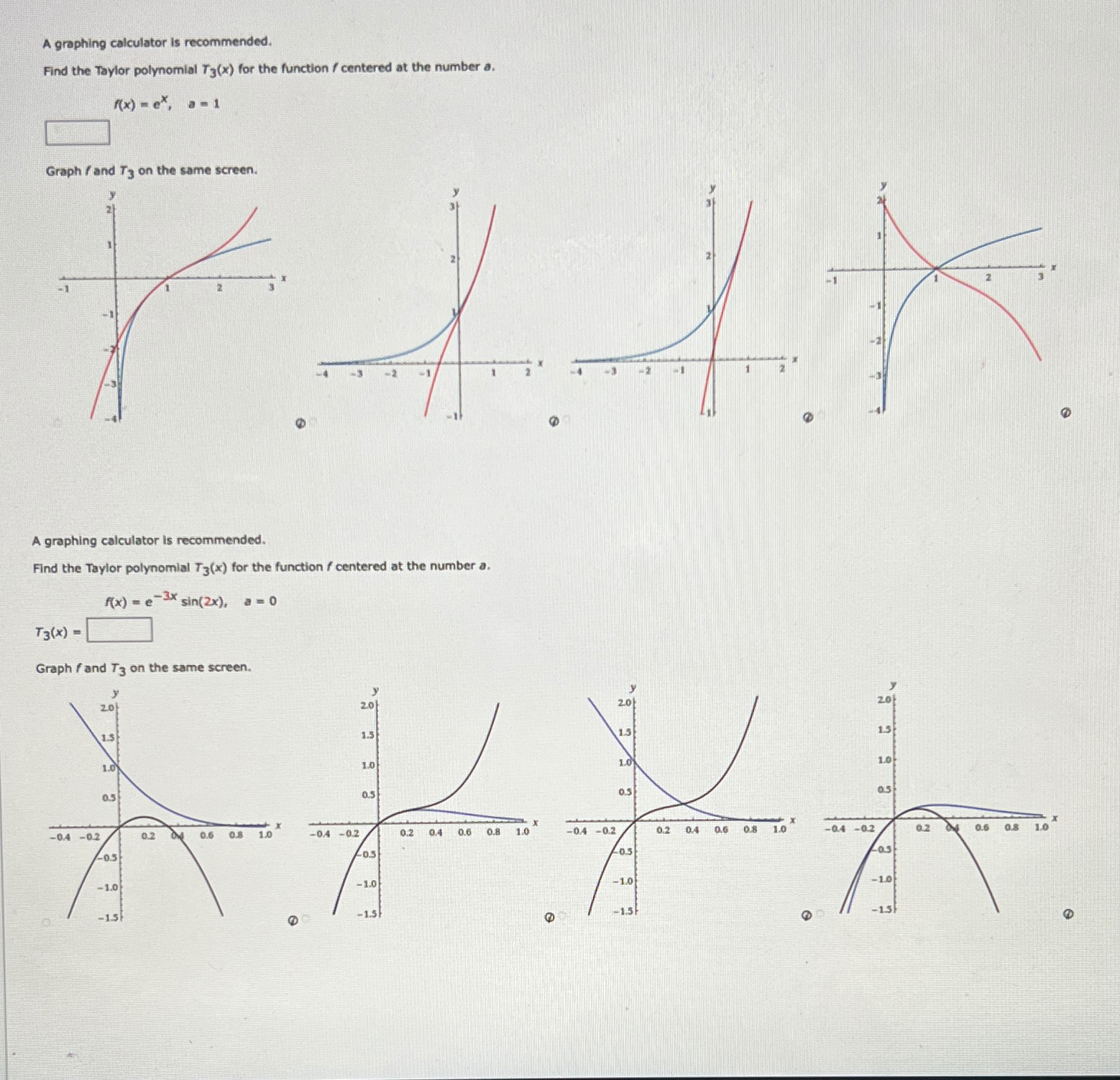 A graphing calculator is recommended.Find the Taylor | Chegg.com