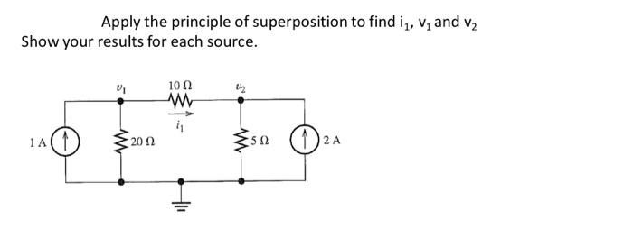 Solved Apply the principle of superposition to find i₁, V₁ | Chegg.com