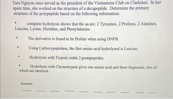 Emily Laurio and her research group were studying a | Chegg.com