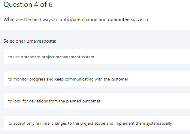 Solved Question 4 ﻿of 6What are the best ways to anticipate | Chegg.com