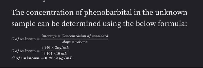 Solved why is this equation used to calculate concentration | Chegg.com