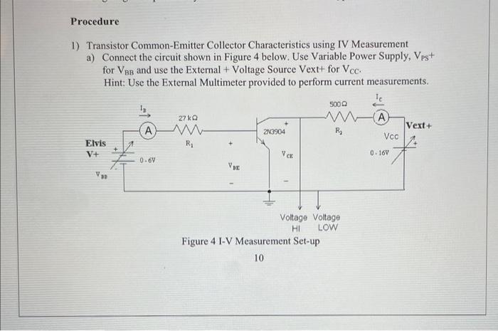 Solved 1) Transistor Common-Emitter Collector | Chegg.com