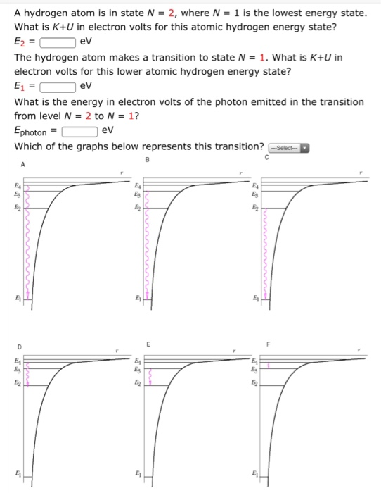 Solved A Hydrogen Atom Is In State N 2 Where N 1 Is The