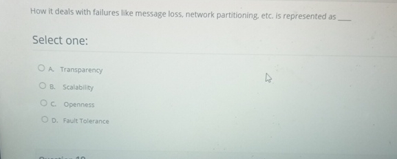 Solved How it deals with failures like message loss, network | Chegg.com