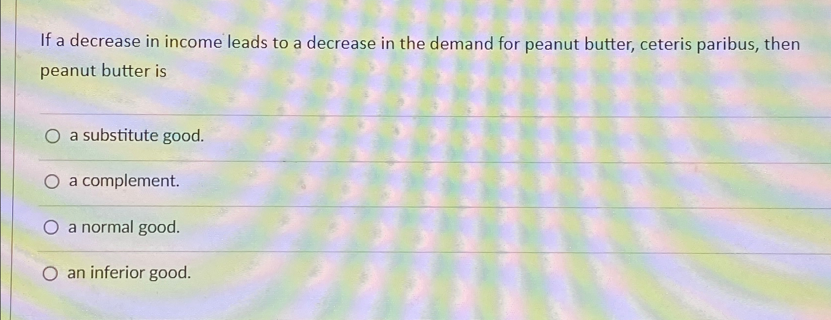 Solved If a decrease in income leads to a decrease in the | Chegg.com