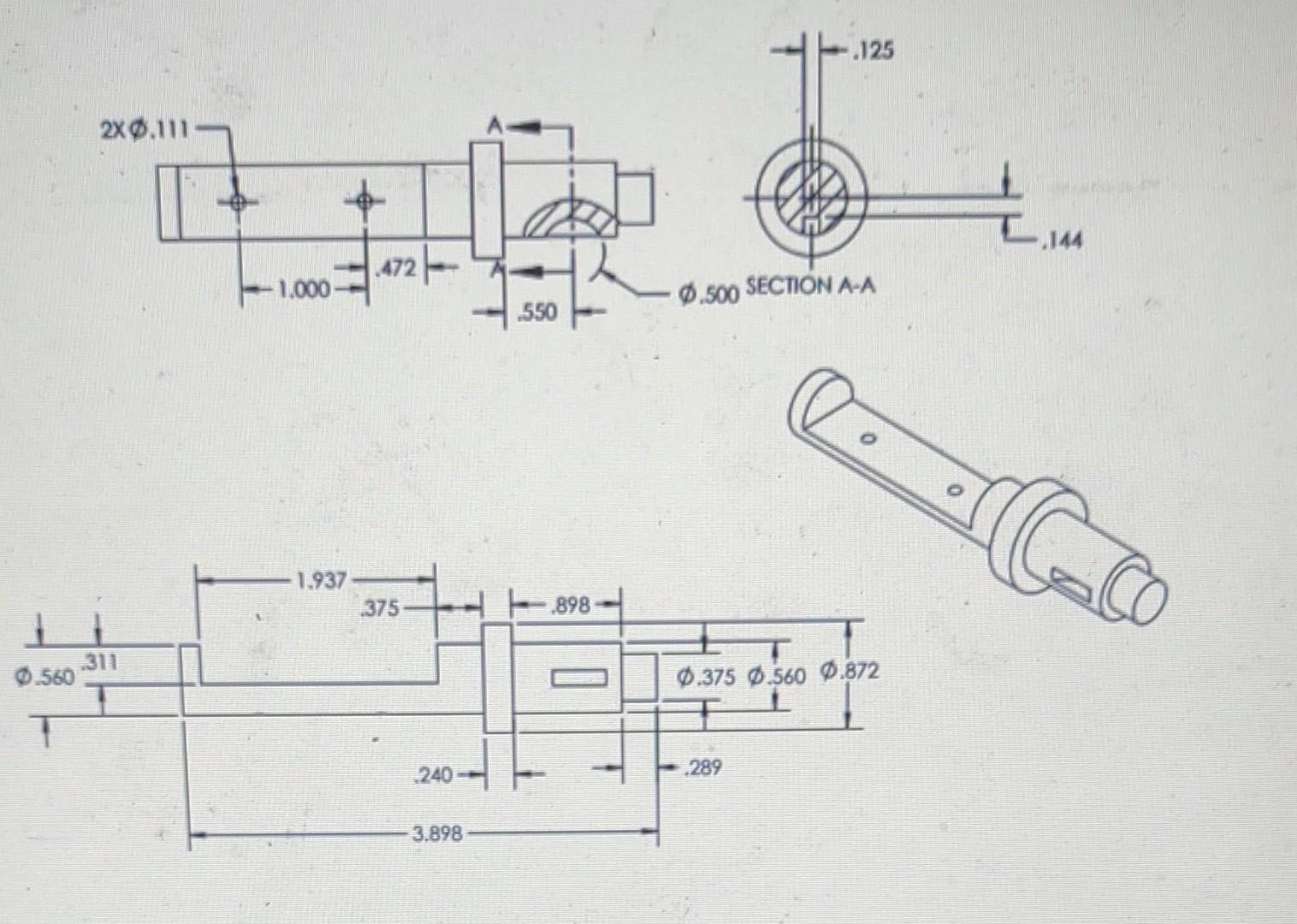 Solved 1. Create the body and the shaft according to the | Chegg.com