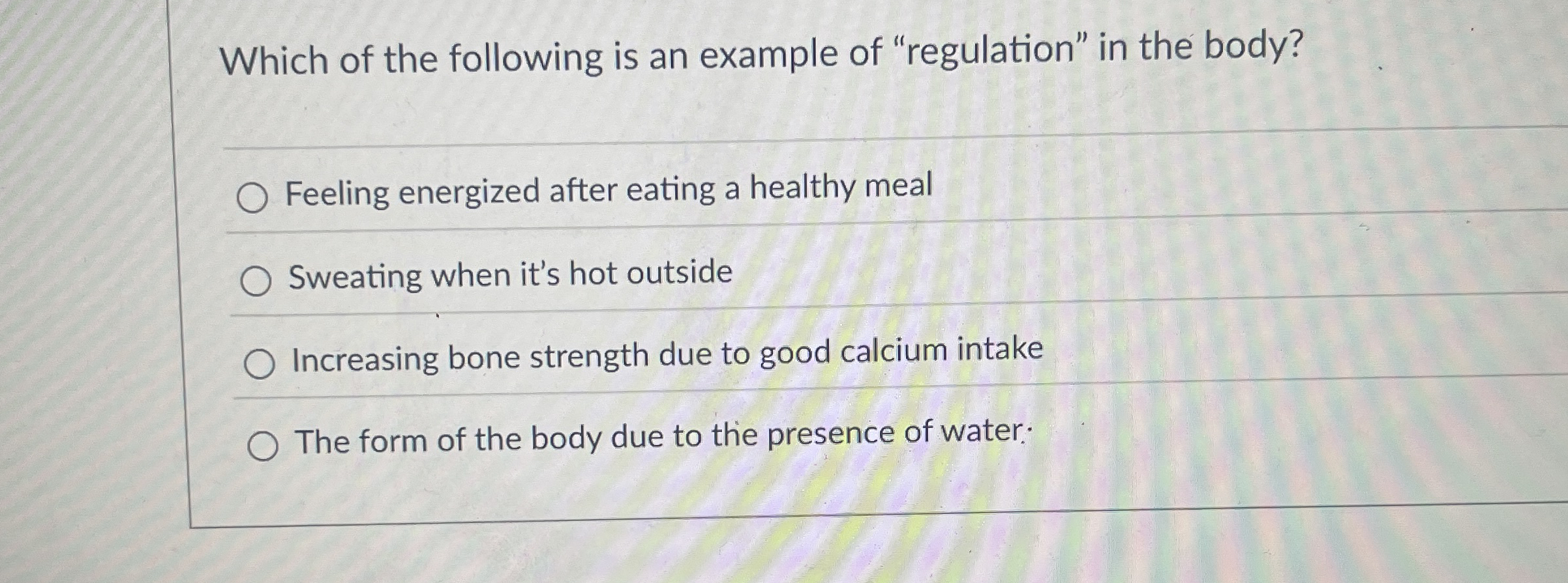 Solved Which of the following is an example of "regulation" | Chegg.com