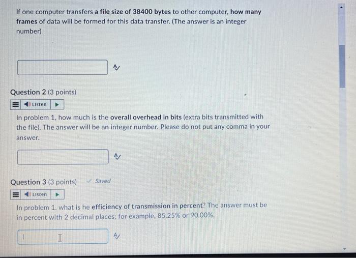 Solved Two computers are connected together through their | Chegg.com