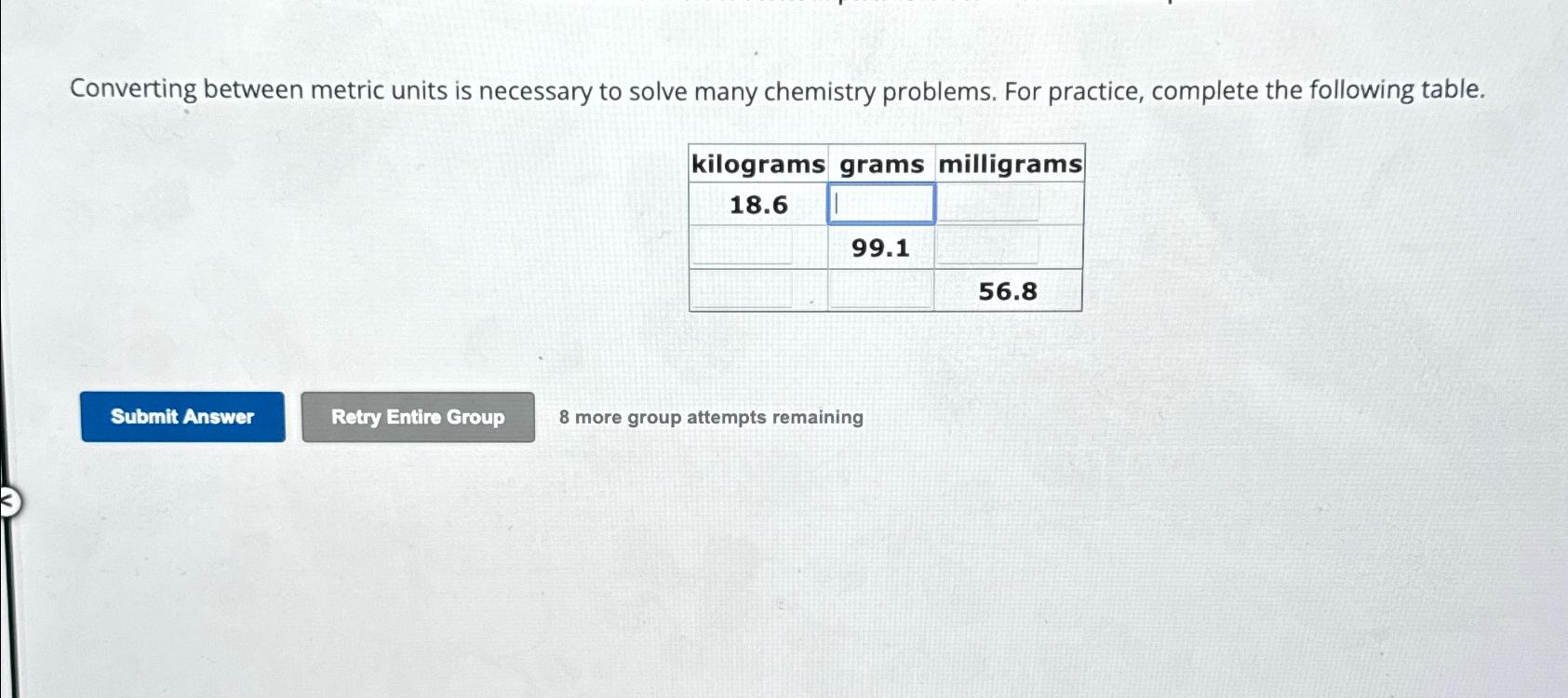 Solved Converting between metric units is necessary to solve | Chegg.com