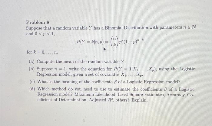 Solved Problem 8 Suppose that a random variable Y has a | Chegg.com
