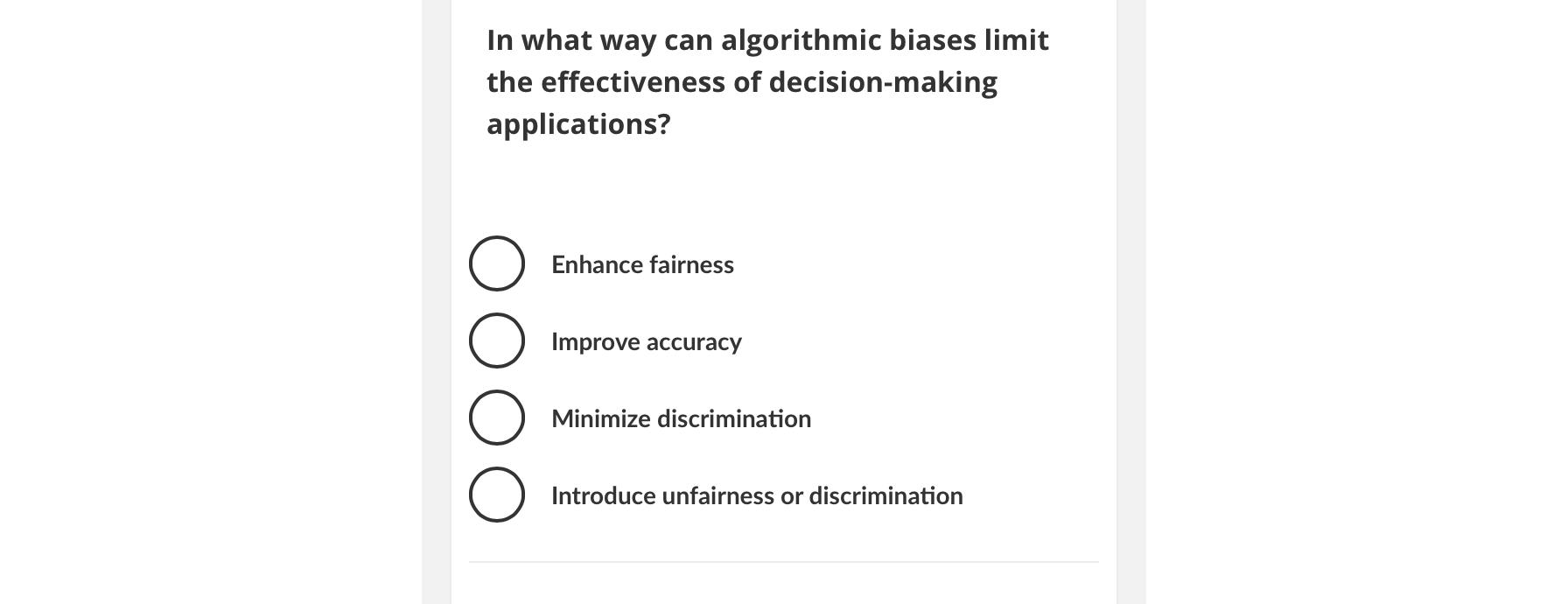 Solved In what way can algorithmic biases limit the | Chegg.com