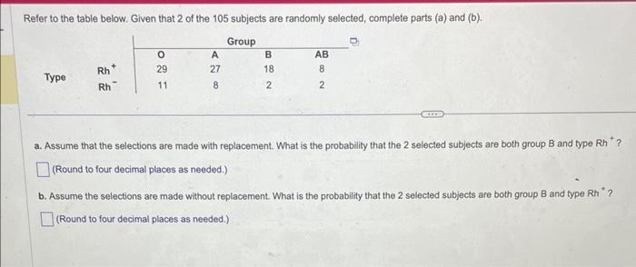 [Solved]: Refer to the table below. Given that 2 of the 105