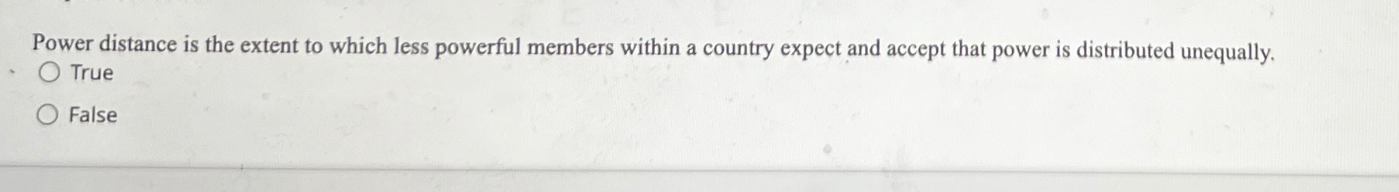 Solved Power distance is the extent to which less powerful | Chegg.com