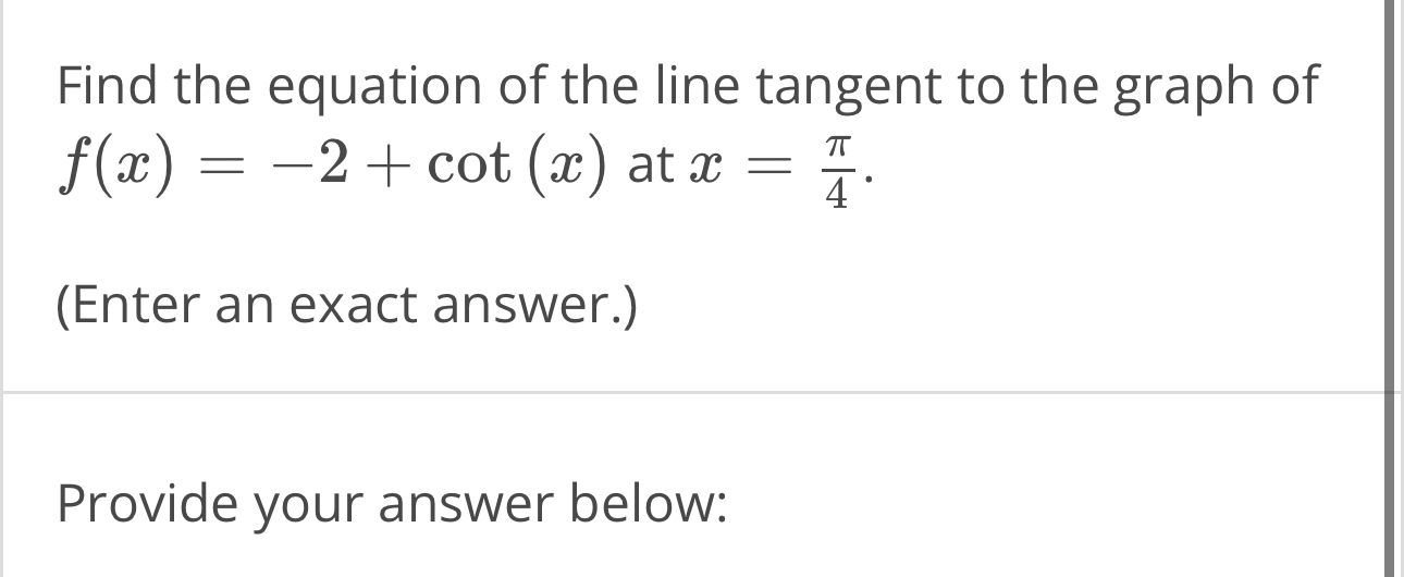 Solved Find the equation of the line tangent to the graph of | Chegg.com