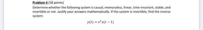 Solved Problem 4 (18 points) Determine whether the following | Chegg.com