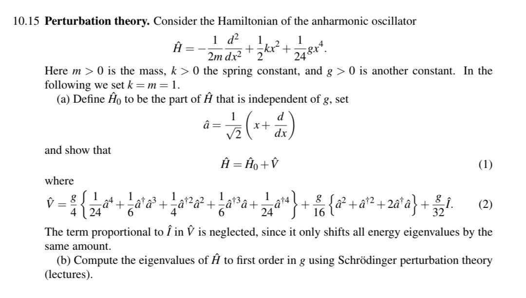 Solved 0.15 Perturbation theory. Consider the Hamiltonian of | Chegg.com